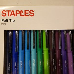 Staples | Office | 24 Felt Tip Pens Set Nwt | Poshmark